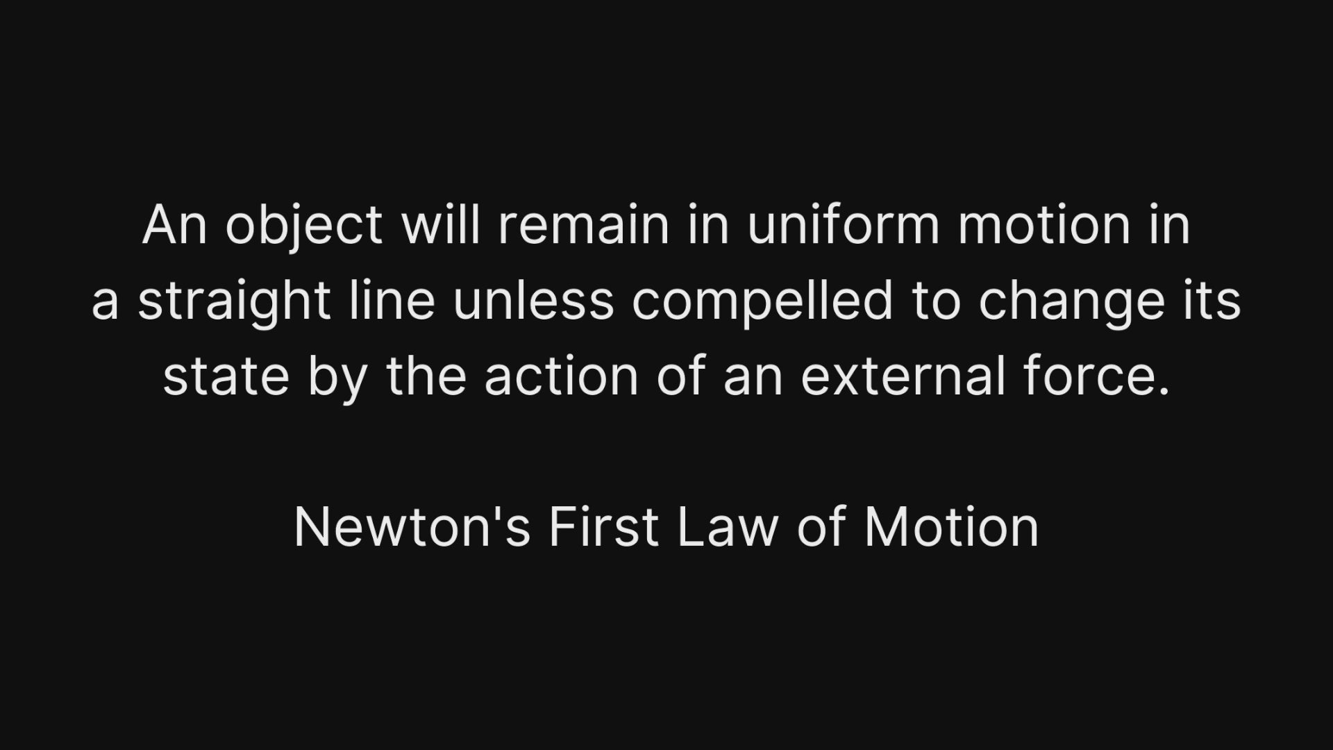 Newton's First – Newton's First
